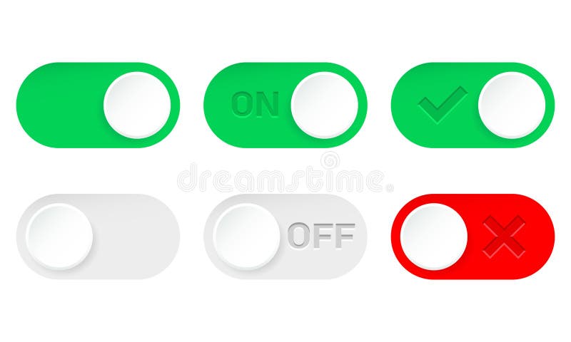 Vector Illustration of on and Off Slider Button. Stock Vector ...