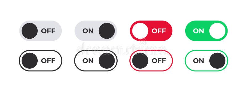 On and Off Badges. on Off Switcher Icons Stock Vector - Illustration of ...