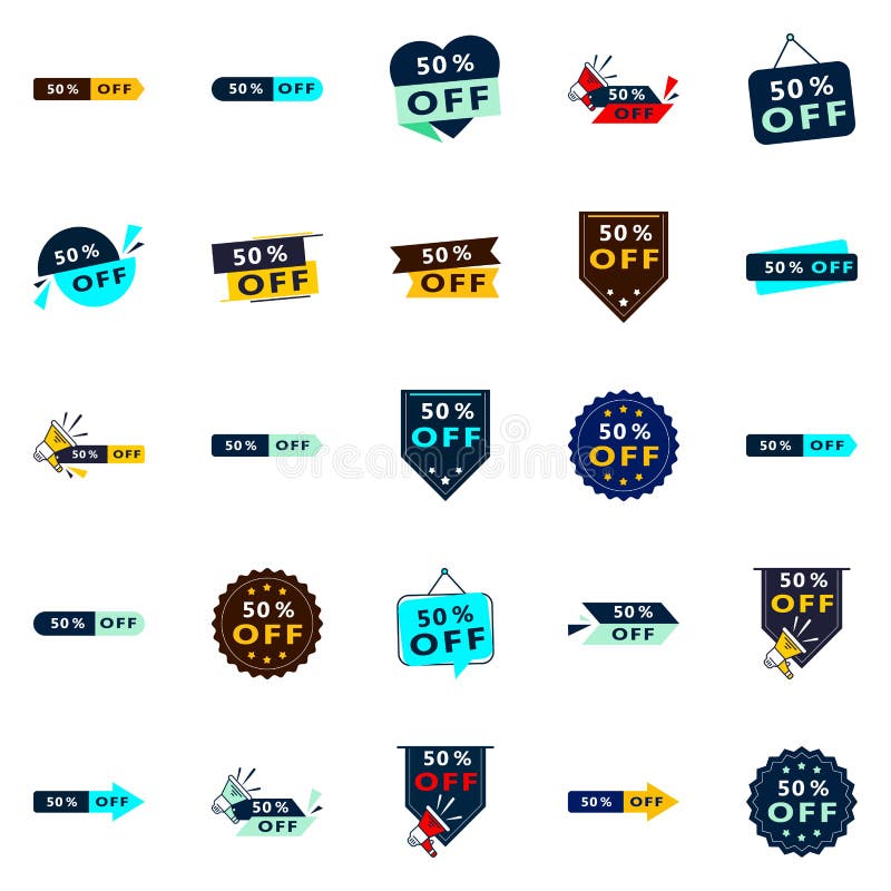 50 Off Banner Pack- Different Designs for Different Promotions Stock ...