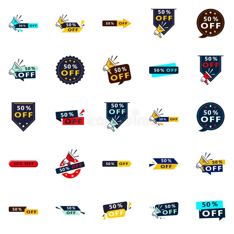 50 Off Banner Pack- Different Designs for Different Promotions Stock ...
