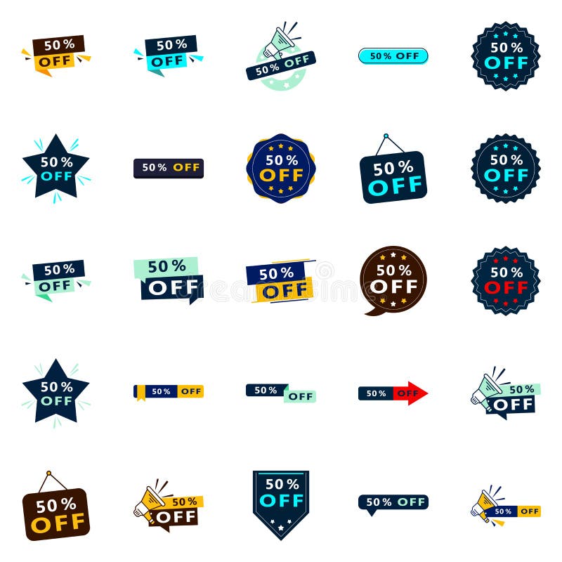 50 Off Banner Pack- Different Designs for Different Promotions Stock ...