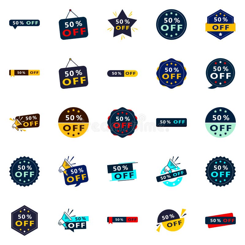 50 Off Banner Pack- Different Designs for Different Promotions Stock ...