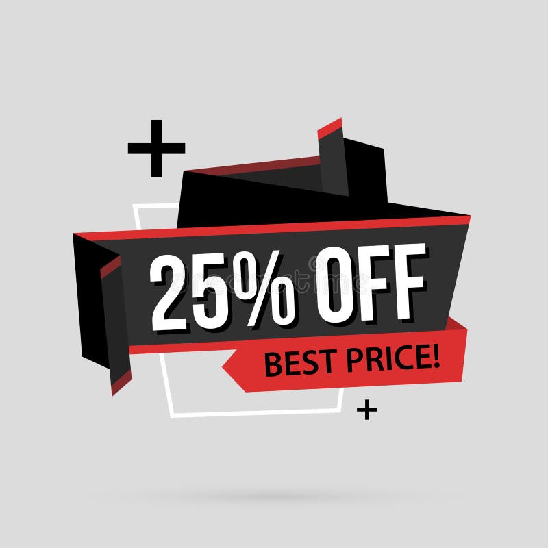 25 Off Banner Template in Flat Origami Style Stock Vector ...