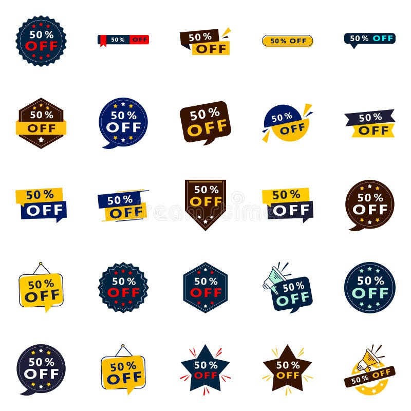 50 Off Banners Set - 25 Attractive Designs Stock Vector - Illustration ...