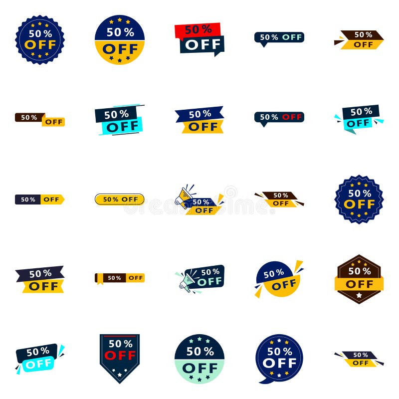 50 Off Banners Set - 25 Attractive Designs Stock Vector - Illustration ...