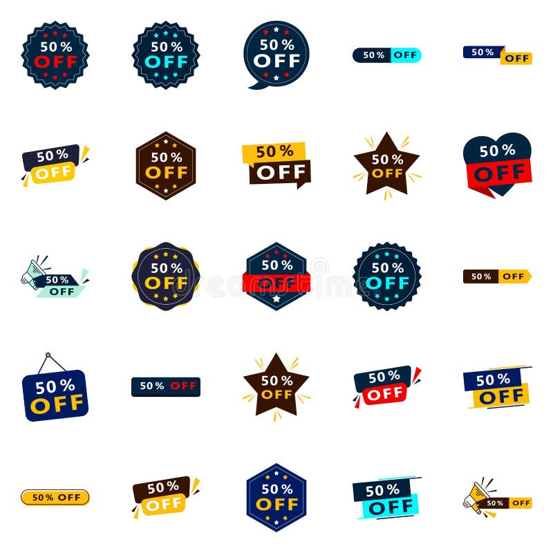 50 Off Banners Set - 25 Attractive Designs Stock Vector - Illustration ...