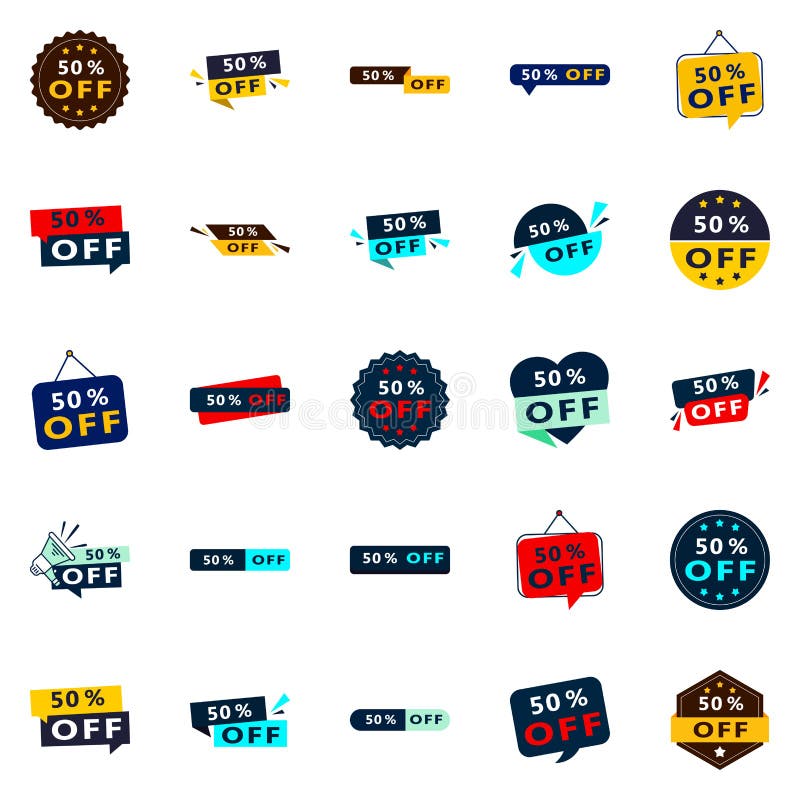 50 Off Banners Set - Different Styles Stock Vector - Illustration of ...