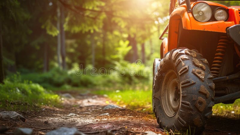 Off the Beaten Path: ATV Adventure in Forest Setting. Stock ...
