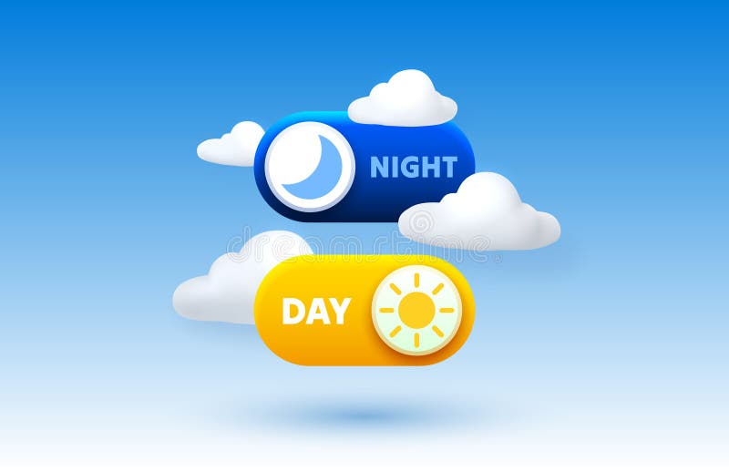 Off on Button, Day and Night Mode Theme. Vector Illustration Stock ...
