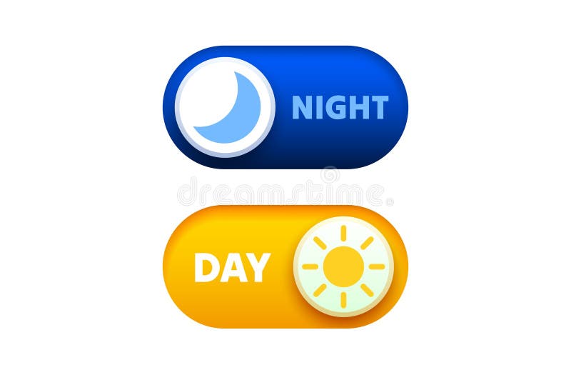 Off on Button, Day and Night Mode Theme. Vector Stock Vector ...