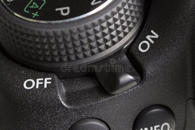 OFF Button of a DSLR Camera Stock Image - Image of close, concept: 63620601