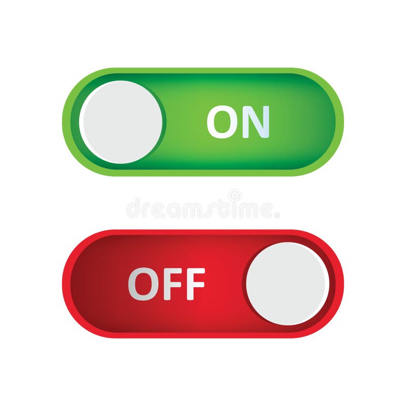 On and Off Button in Green and Red Color Stock Vector - Illustration of ...