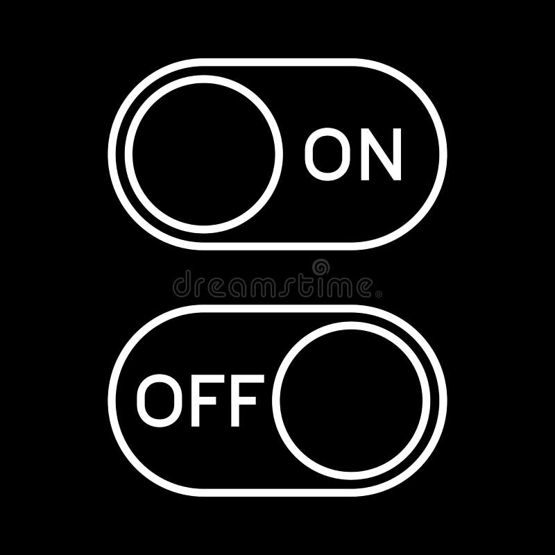 On-Off Button Icons stock illustration. Illustration of monochrome ...