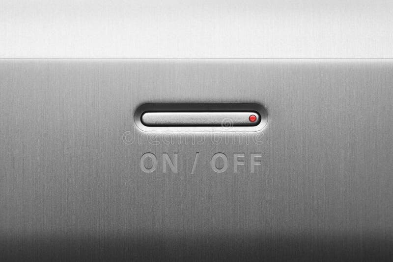 On or Off Button on Metal Panel. Close-up Stock Photo - Image of power ...