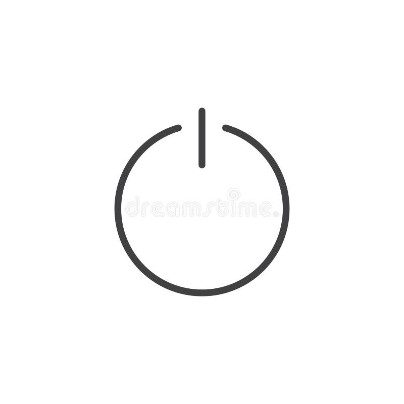On Off button outline icon stock vector. Illustration of press - 135027986