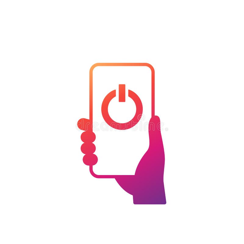 Off Button on Phone Screen, Vector Icon Stock Vector - Illustration of ...