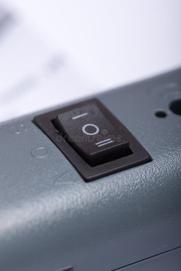 On Off Button on the Plastic Metal Detector Device Stock Photo - Image ...