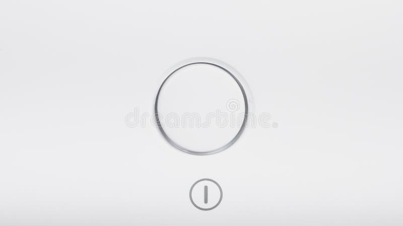 On and Off Button on the White Control Panel of the Appliance Stock ...