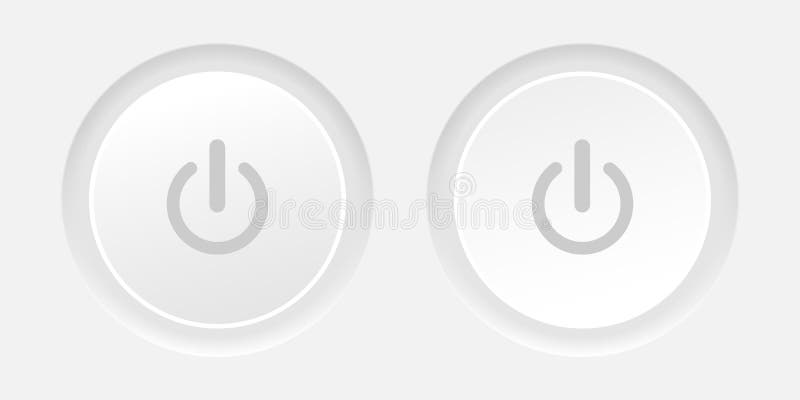 On and Off Buttons on an Isolated Background. Set of Radio Buttons in ...