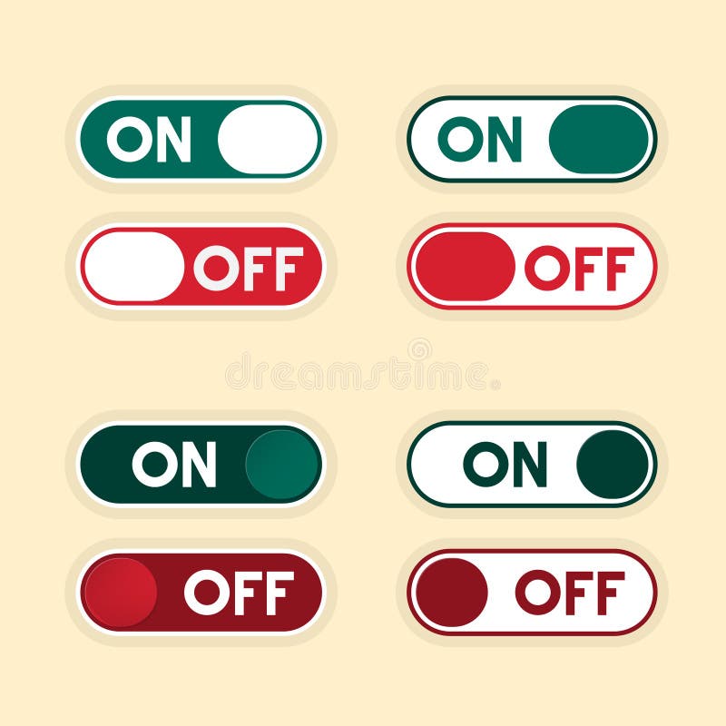 On and Off Buttons Set. Vector Icons Stock Vector - Illustration of ...
