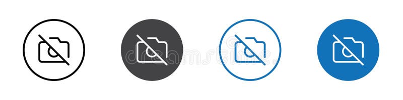 Off Camera Icon Flat Editable Icon Mark Set Stock Vector - Illustration ...