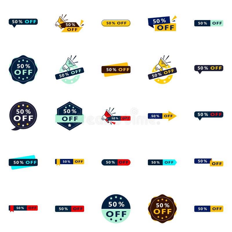 50 Off a Collection of 25 Unique Graphic Templates Stock Vector ...