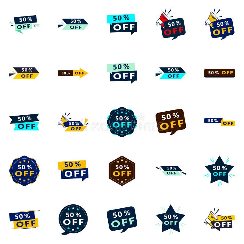 50 Off 25 Customizable Sale Banner Templates Stock Vector ...