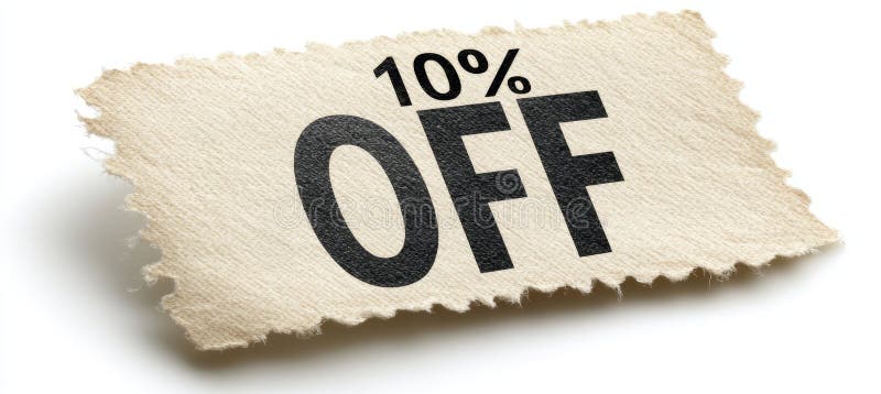 10 Off Discount Concept, Isolated Torn Brown Paper Coupon with Text on ...