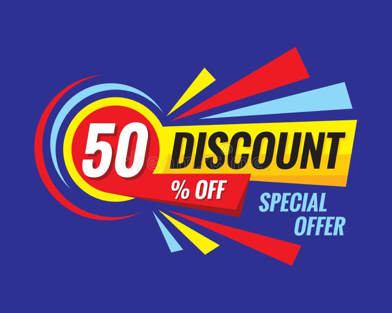 50 Off Discount - Creative Vector Banner Illustration. Abstract ...