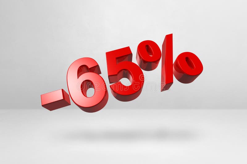 65 Off Discount Offer 3d Illustration Isolated On White Promotional