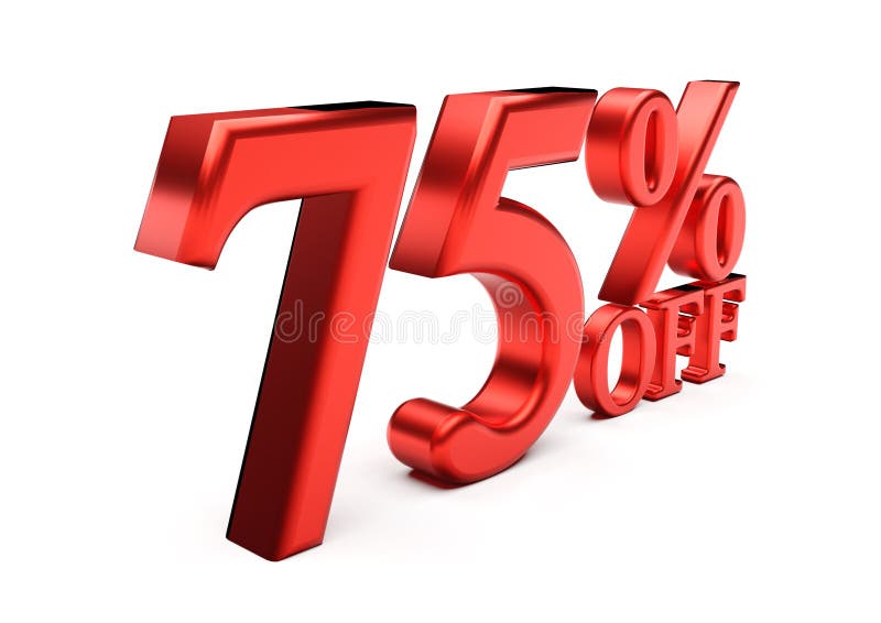 75 Off Discount Sale Isolated on White Stock Illustration ...