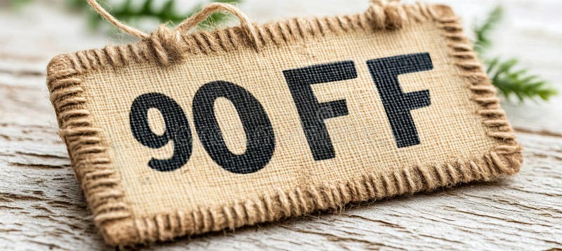 90 Off Discount Sign on Burlap with Rustic Design, Promoting Savings ...