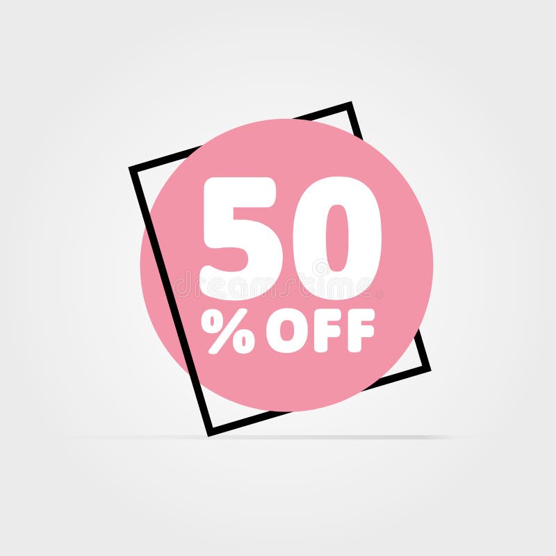 50 OFF. Discount Vector Graphic. Pink Circle in Black Frame Stock ...