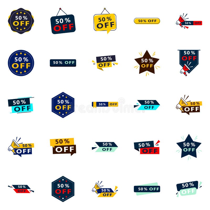 50 Off 25 Distinctive Designs for Sales Promotion Stock Vector ...