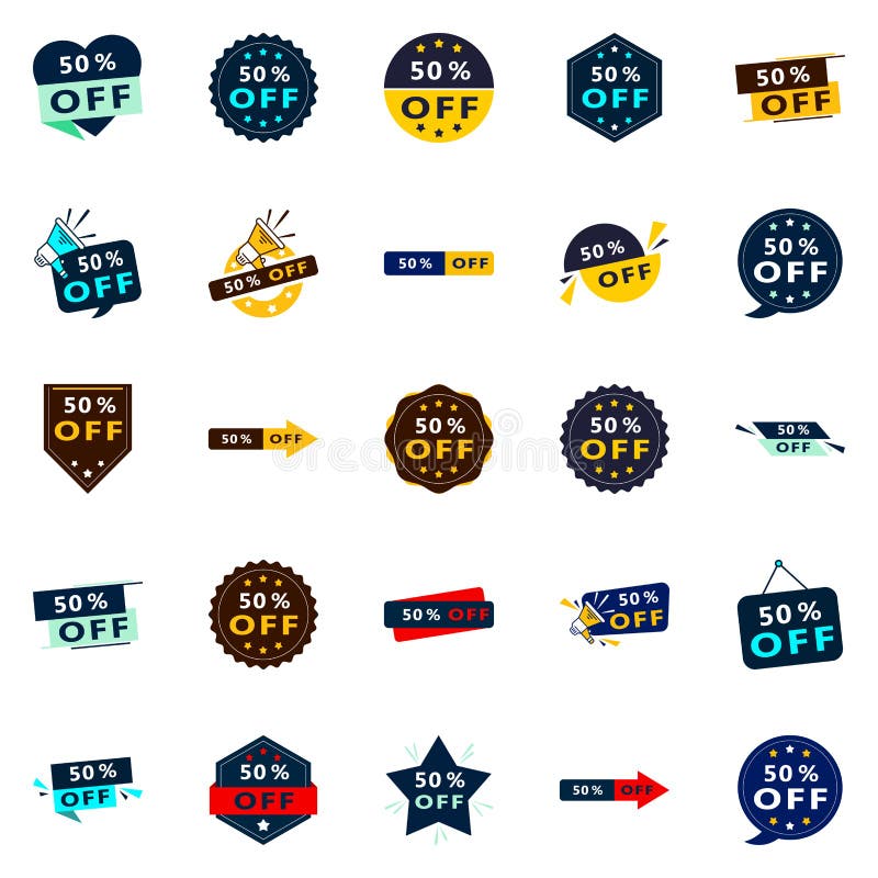50 Off 25 Distinctive Designs for Sales Promotion Stock Vector ...