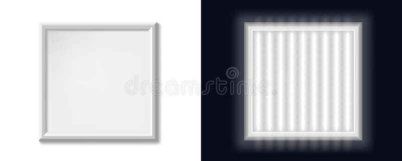 On and Off Glowing Led Panel Light Lamps Stock Vector - Illustration of ...