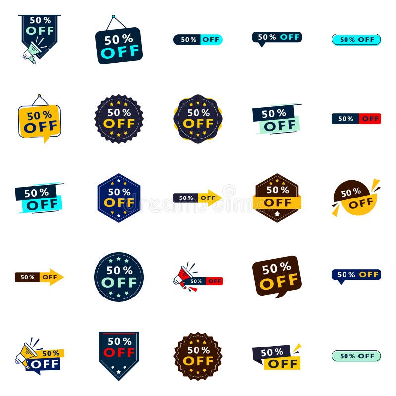 50 Off Graphics Pack of Vector Banners Stock Vector - Illustration of ...