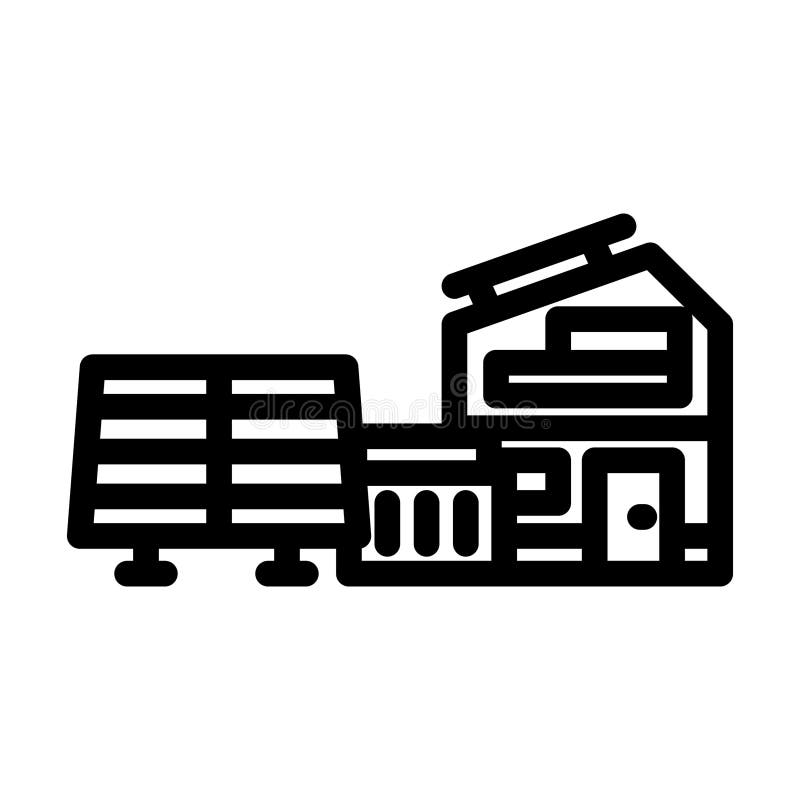 Off Grid Solar Panel Line Icon Vector Illustration Stock Vector ...
