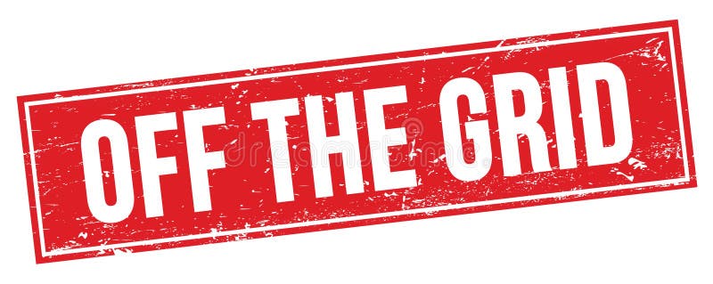 OFF the GRID Text on Red Grungy Rectangle Stamp Stock Illustration ...