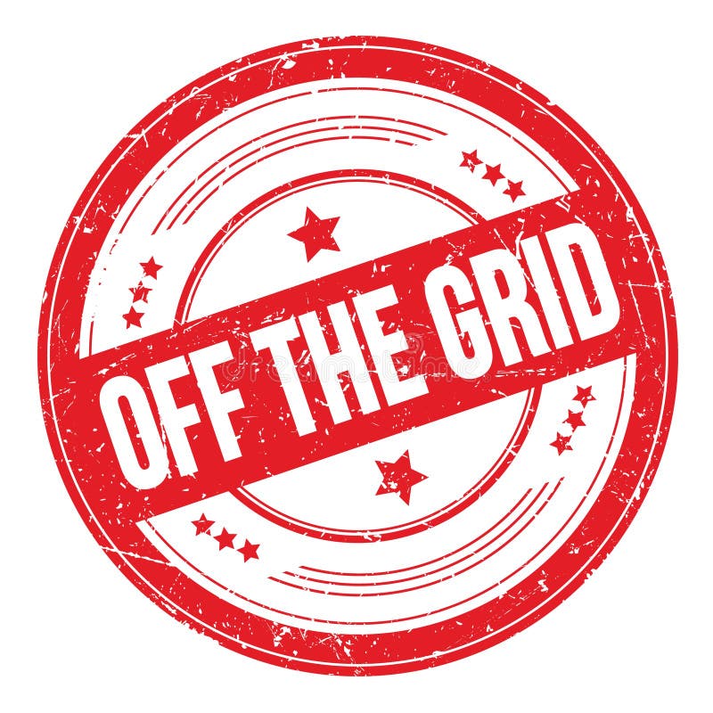 OFF the GRID Text on Red Round Grungy Stamp Stock Illustration ...