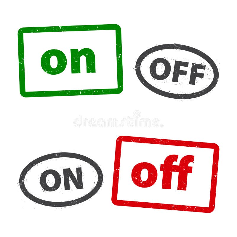 On and OFF Grunge Rubber Stamp Isolated on White Background. on and OFF ...