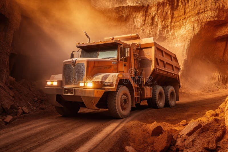 Off-highway Truck at Work in a Large Mining Area, Generative AI Stock ...