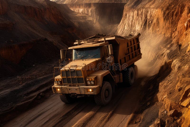 Off-highway Truck at Work in a Large Mining Area, Generative AI Stock ...