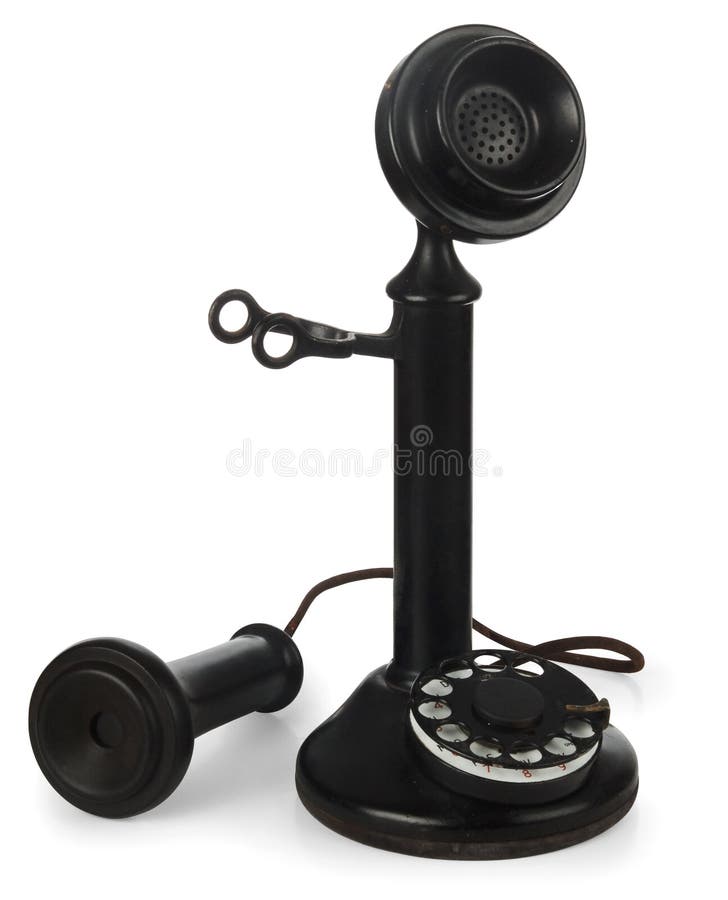 Antique Rotary Dial Telephone On White Stock Image - Image of party ...