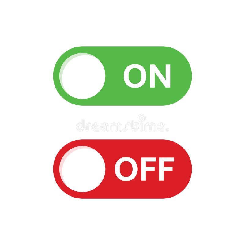 On/OFF, on and Off Icon Editable. Switch Button Vector Sign Stock ...
