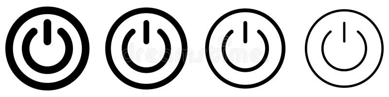 On-off Icon. Set of Black Power Buttons Stock Vector - Illustration of ...