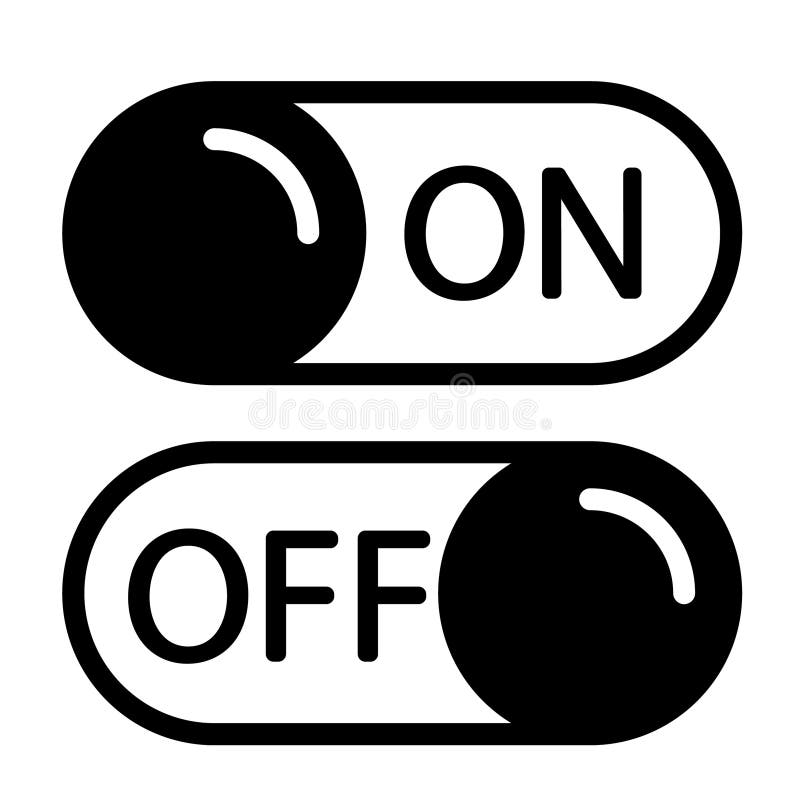 On and Off Icon Vector Set. Switch Illustration Sign Collection. Toggle ...