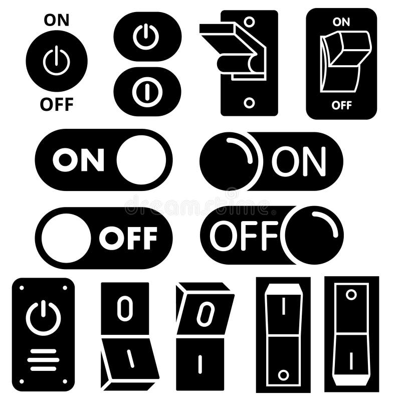 On and Off Icon Vector. Switch Illustration Sign. Toggle Symbol. Slider ...