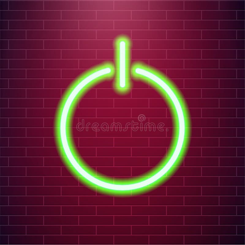 On and Off Lamp Neon Light Toggle Switch Button. Vector Illustration ...