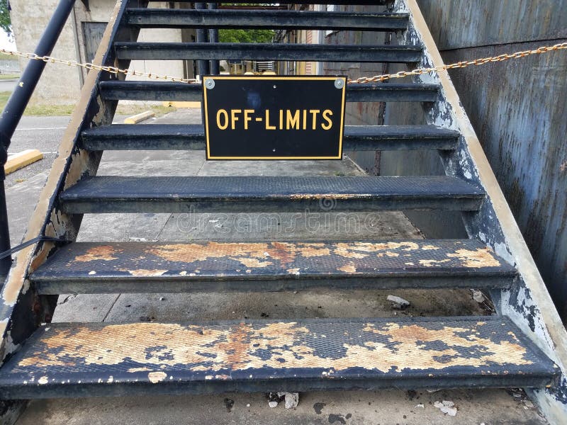 Off Limits Sign on Worn Stairs or Steps Stock Image - Image of ...
